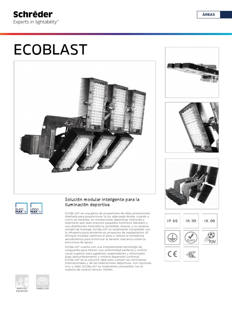 Ecoblast Productsheet Es | PDF | Diodo emisor de luz | Uso eficiente de ...