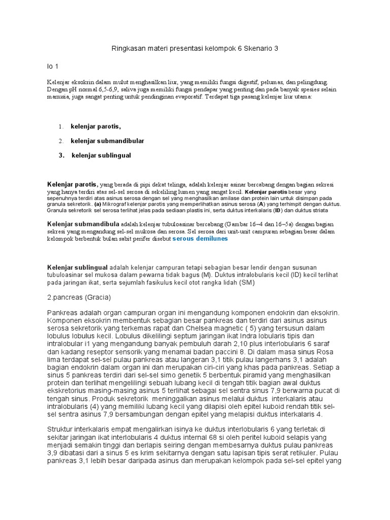Ringkasan Materi Presentasi Kelompok 6 Skenario 3 | PDF