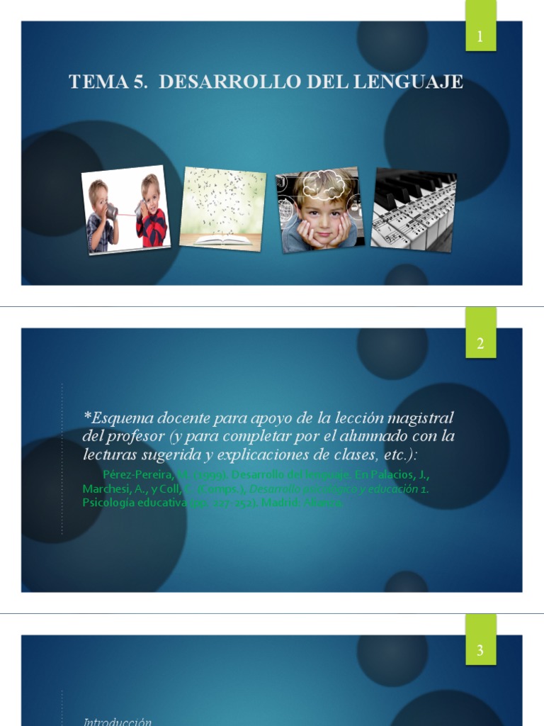 Tema 5. Desarrollo Del Lenguaje | PDF | Aquisición de idioma | Numero ...