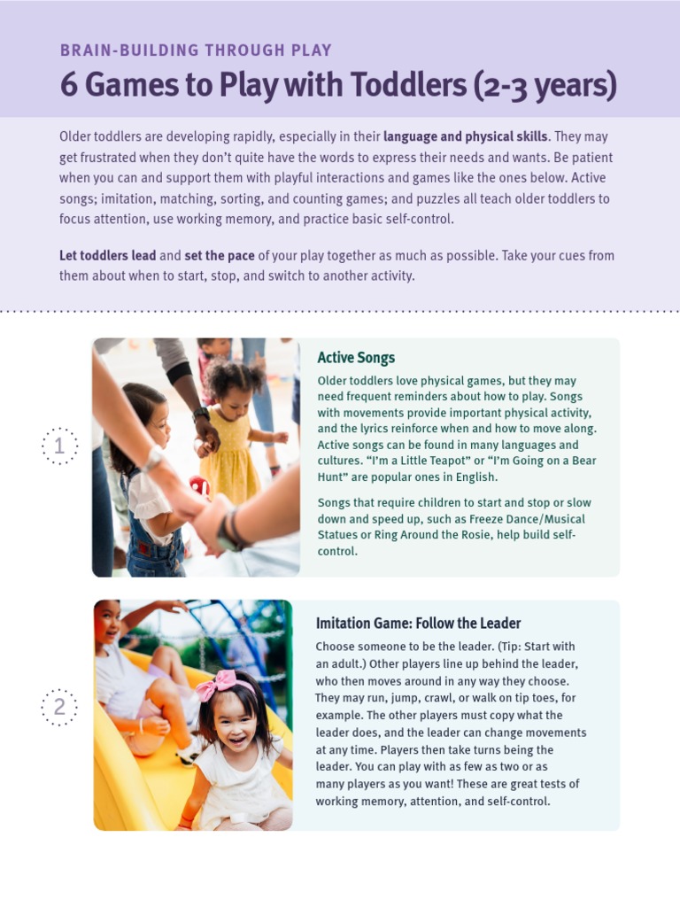 6 Games To Play With Toddlers - 2 3 - Years | PDF