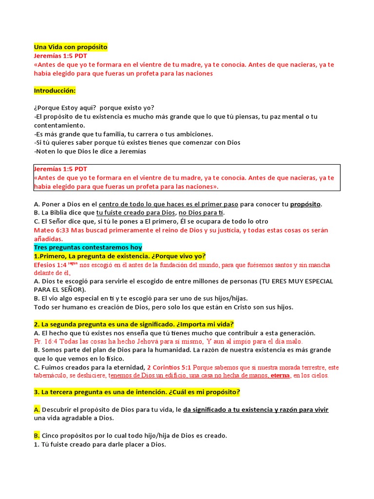 Una Vida Con Propósito | PDF