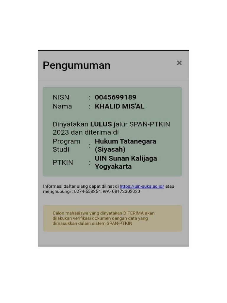 Bukti Lulus Khalid | PDF