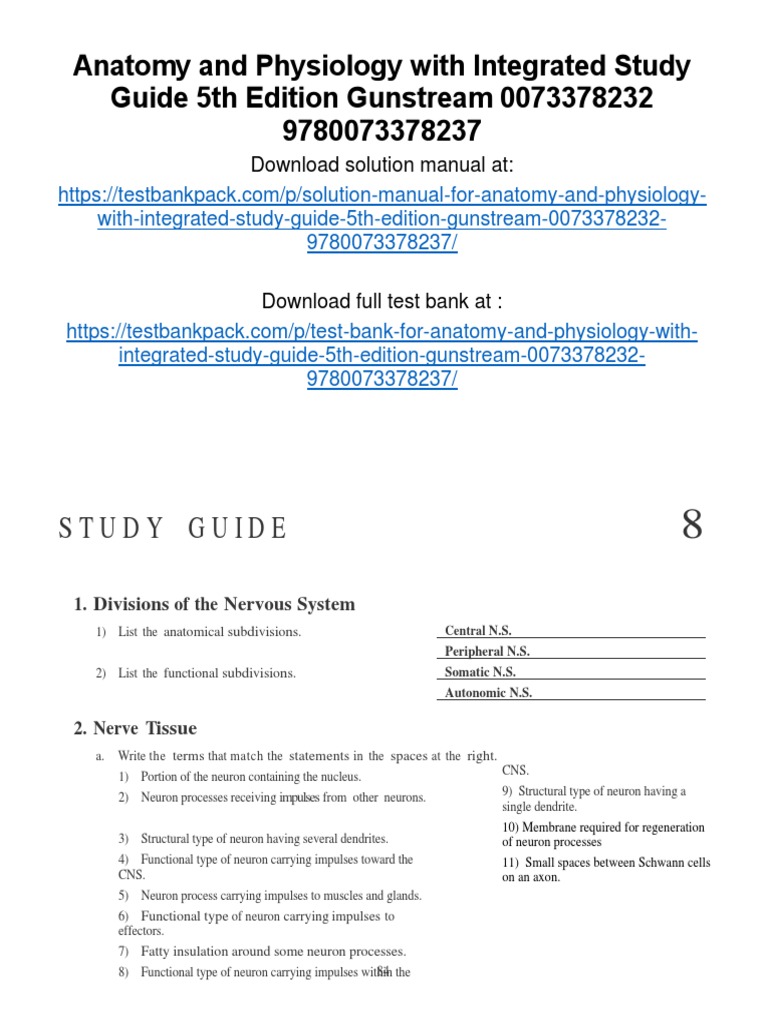 Anatomy and Physiology With Integrated Study Guide 5th Edition ...