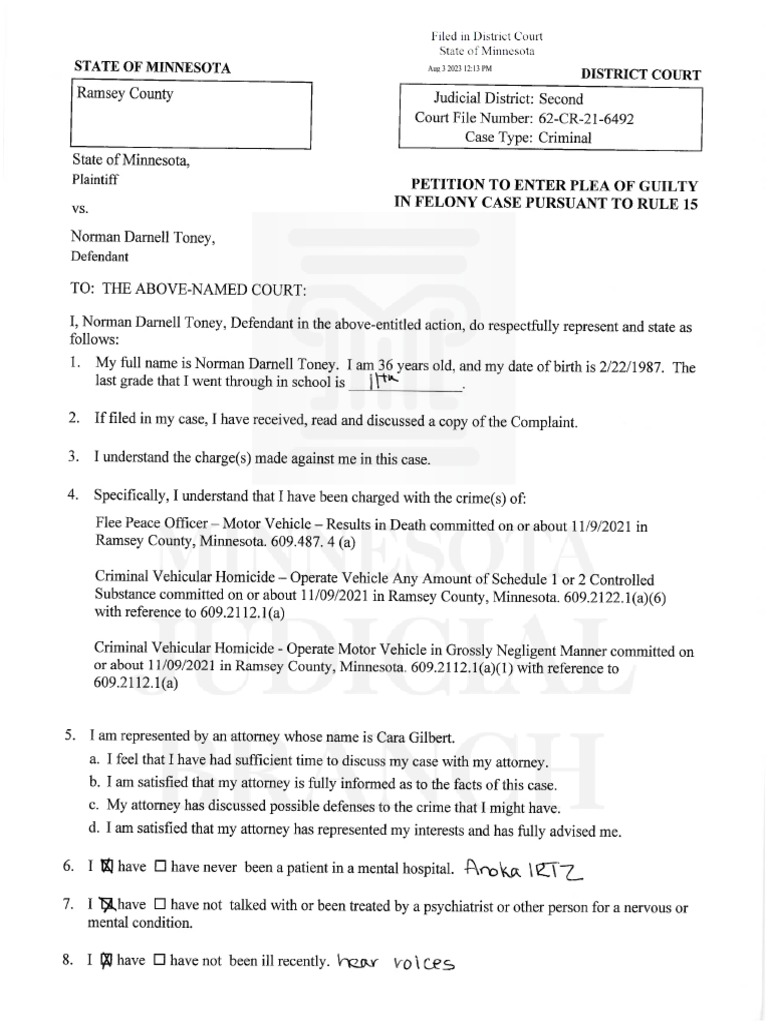 Petition To Enter Guilty Plea | PDF