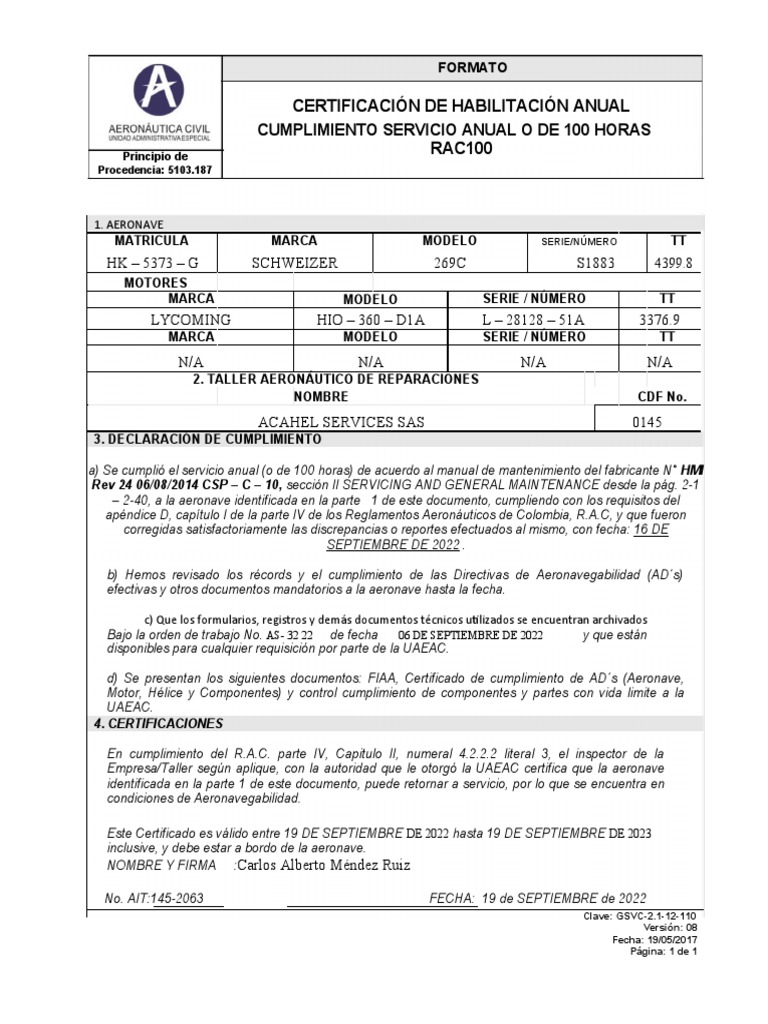 Formato RAC 100 Word | PDF