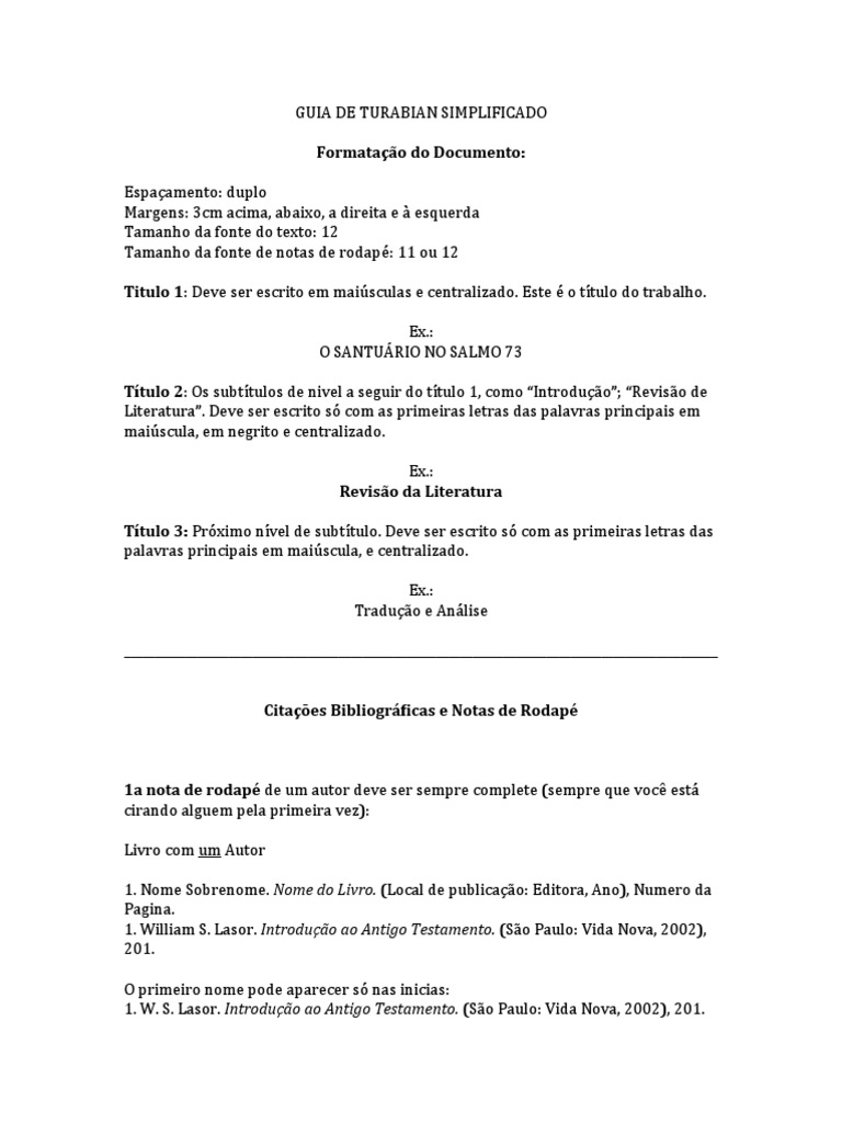 Guia de Turabian Simplificado | PDF | Ficção Geral