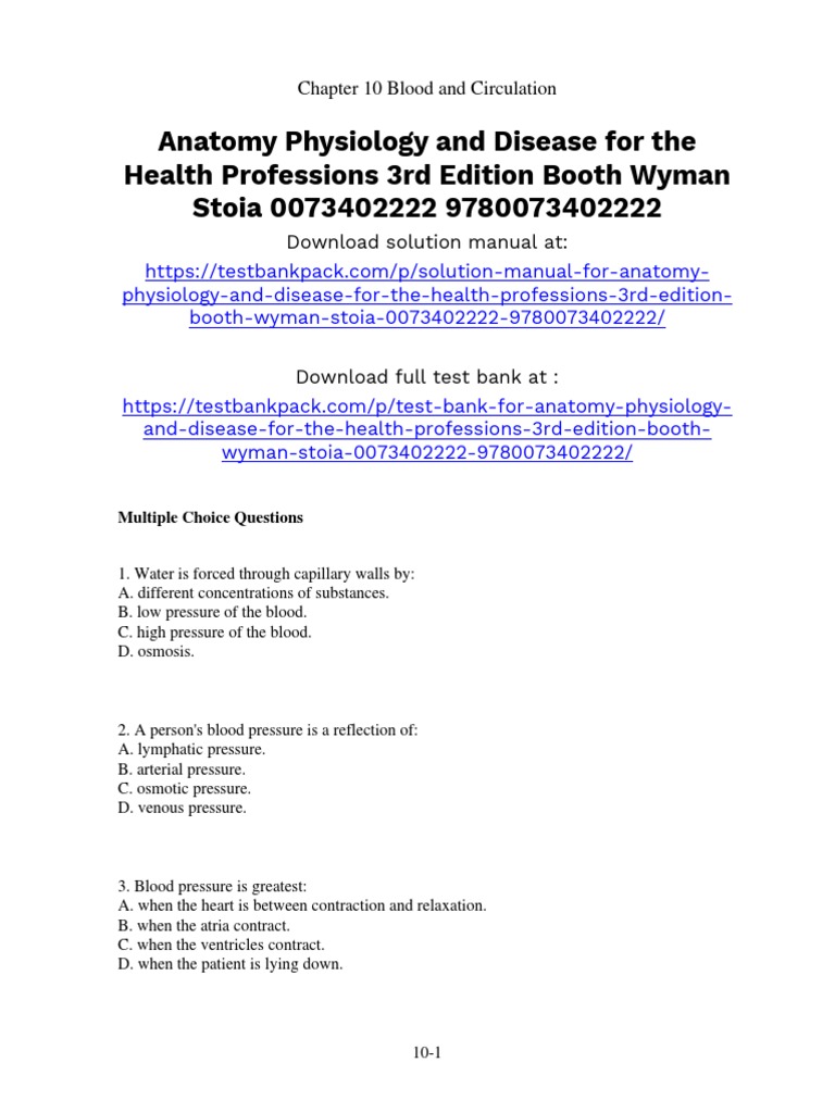 Anatomy Physiology and Disease For The Health Professions 3rd Edition ...
