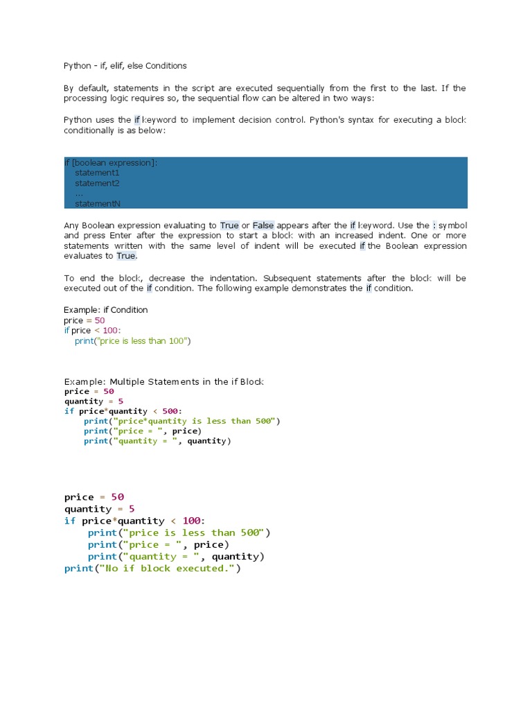 Python-If Else | PDF