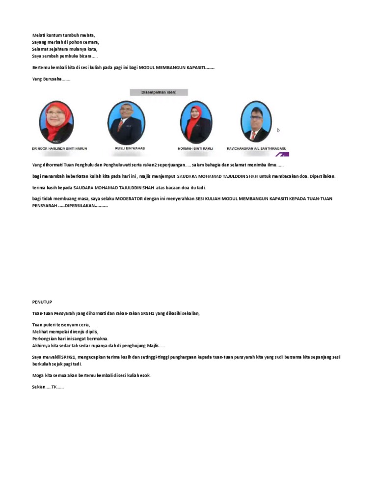 Skrip Moderator | PDF