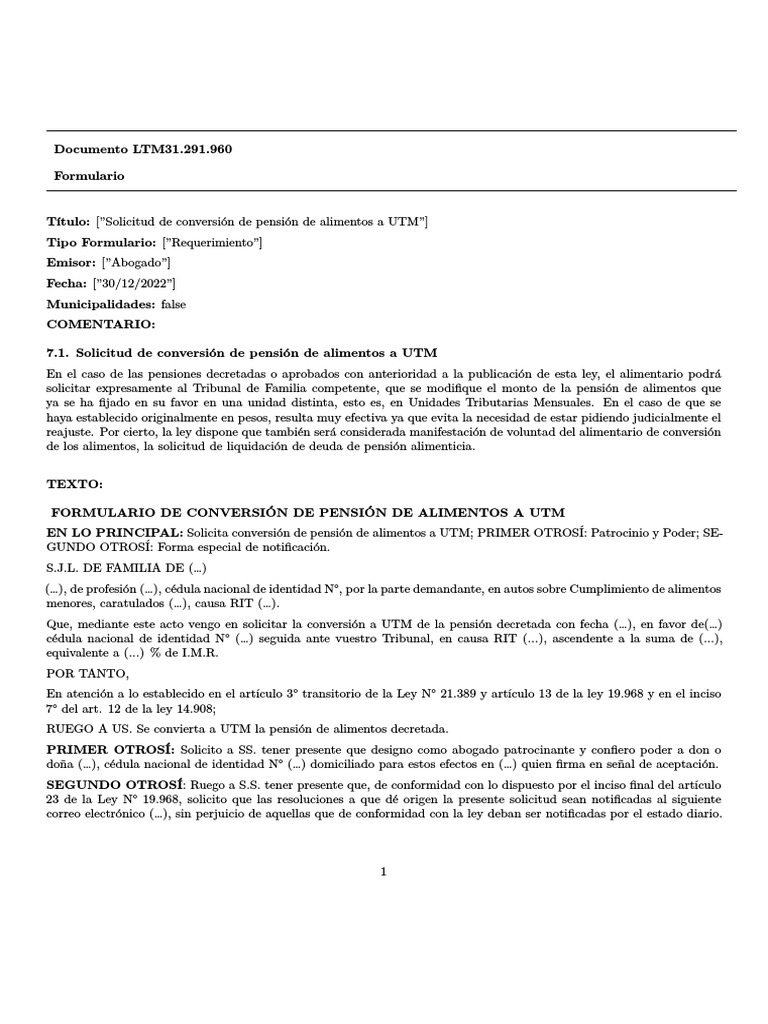 Conversion Utm | Descargar gratis PDF | Pensión alimenticia | Justicia