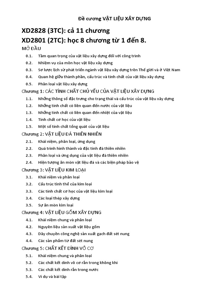 Cau Hoi On Tap, Bai Tap VLXD | PDF