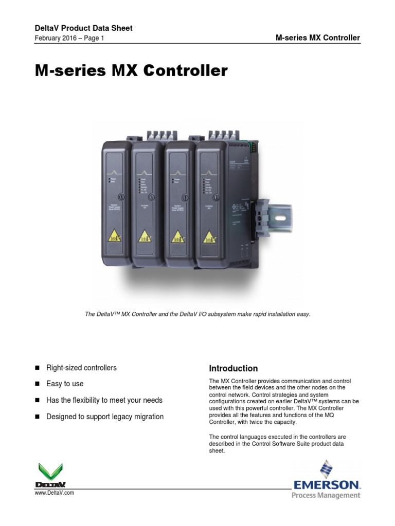 Product Data Sheet M Series MX Controller Deltav en 57428 | PDF