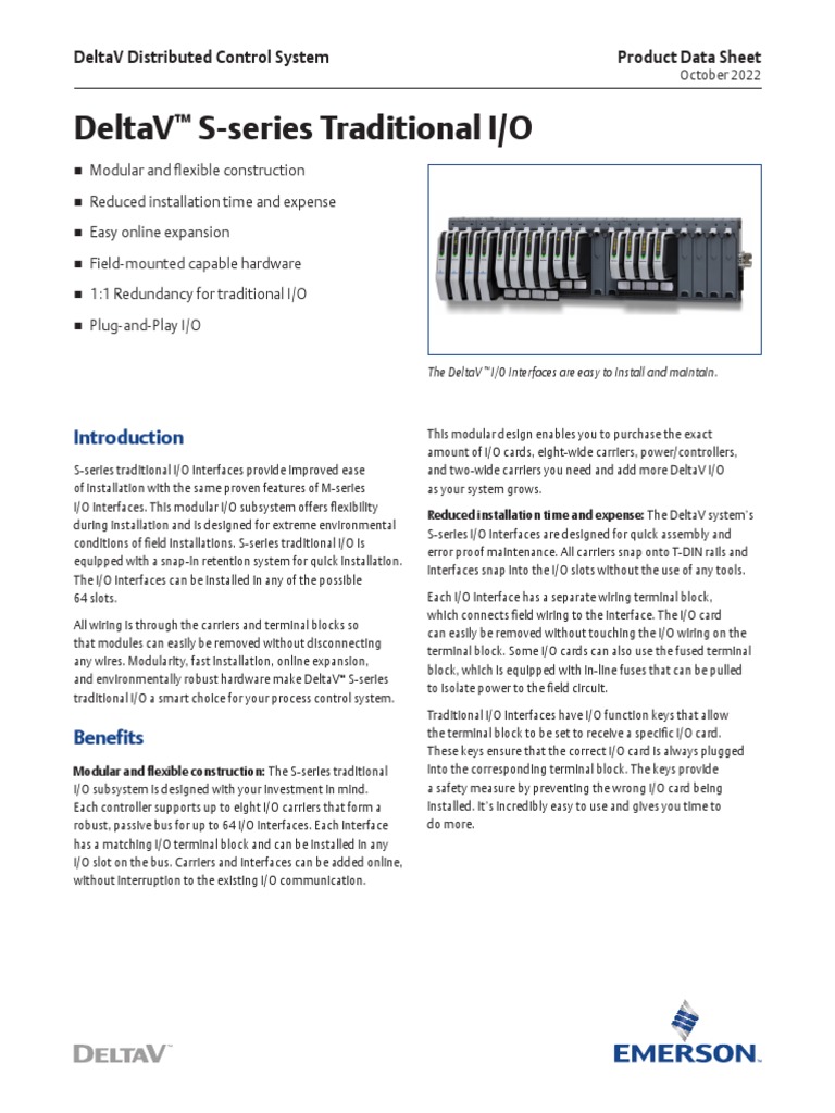 Product Data Sheet S Series Traditional I o Deltav en 56834 | PDF | Fuse (Electrical) | Input/Output