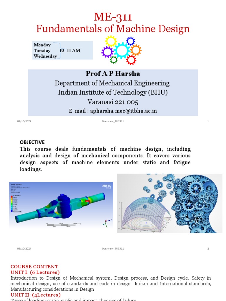 ME-311 - Over View - 1 | PDF | Machines | Physical Sciences