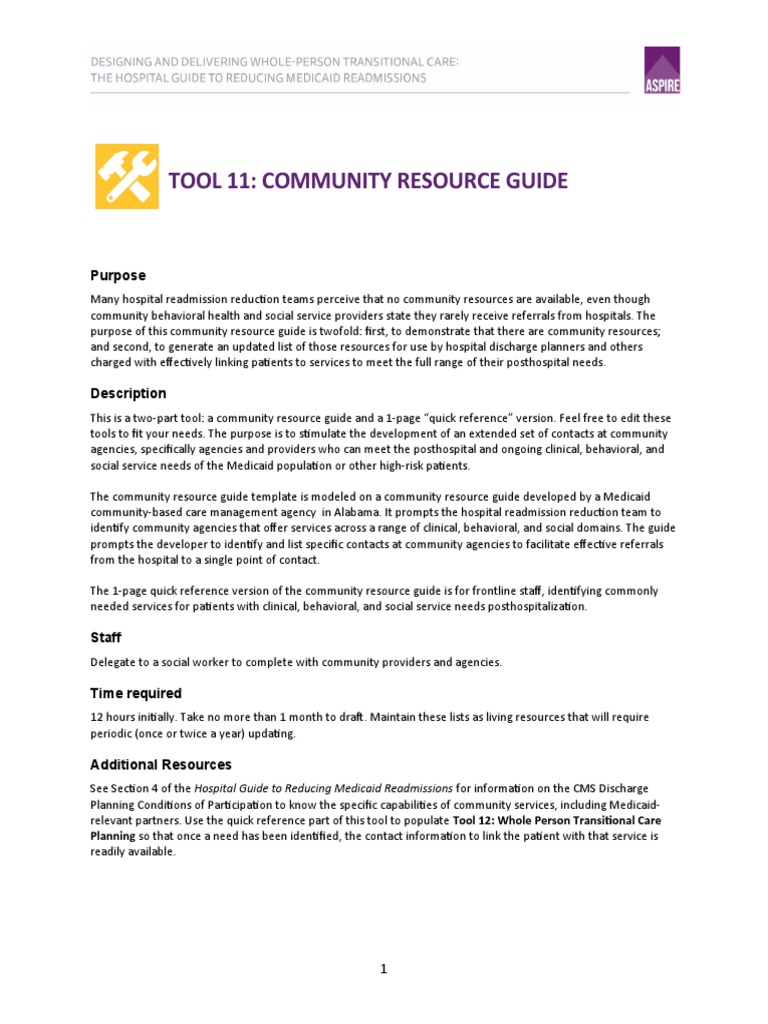 Mcaidread Totol11 Comm Resource | PDF | Mental Health | Hospital