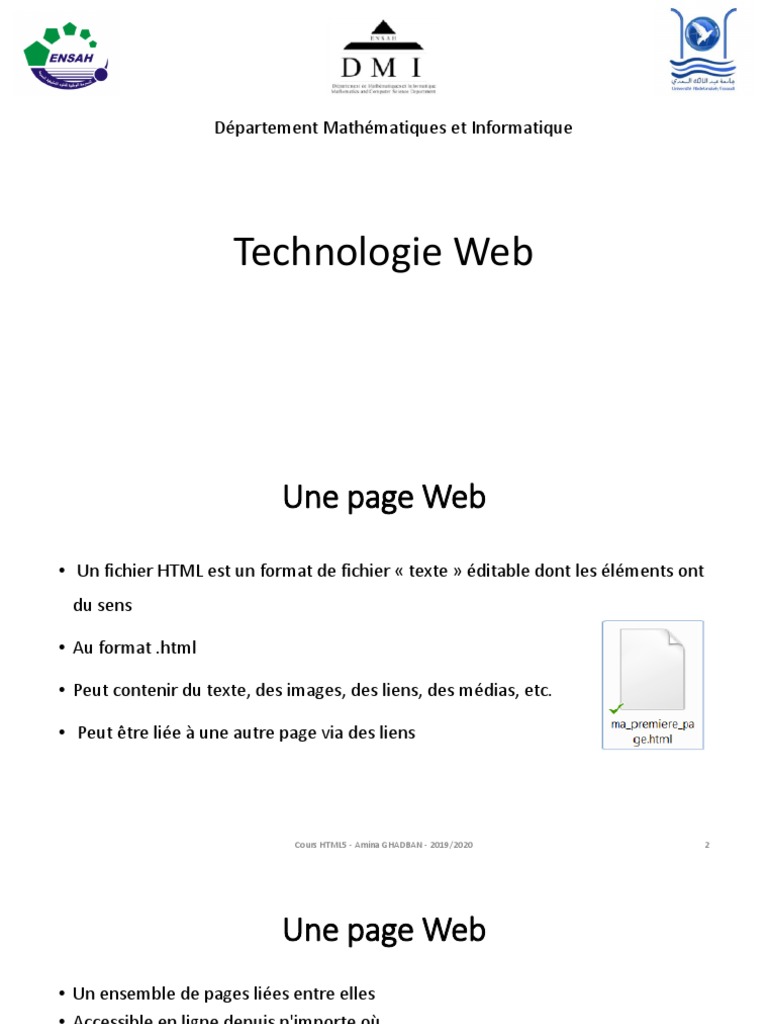 Technologie Web Cours HTML5 | PDF