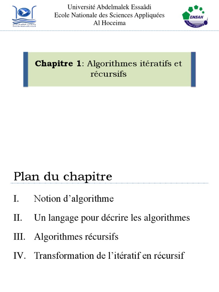 Algorithmes Itératifs et Récursifs | PDF | Méthodes et références ...