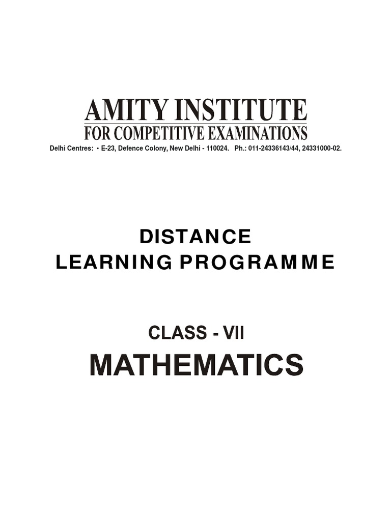7th Mathematics DLP Study Package Final | PDF | Numbers | Division ...