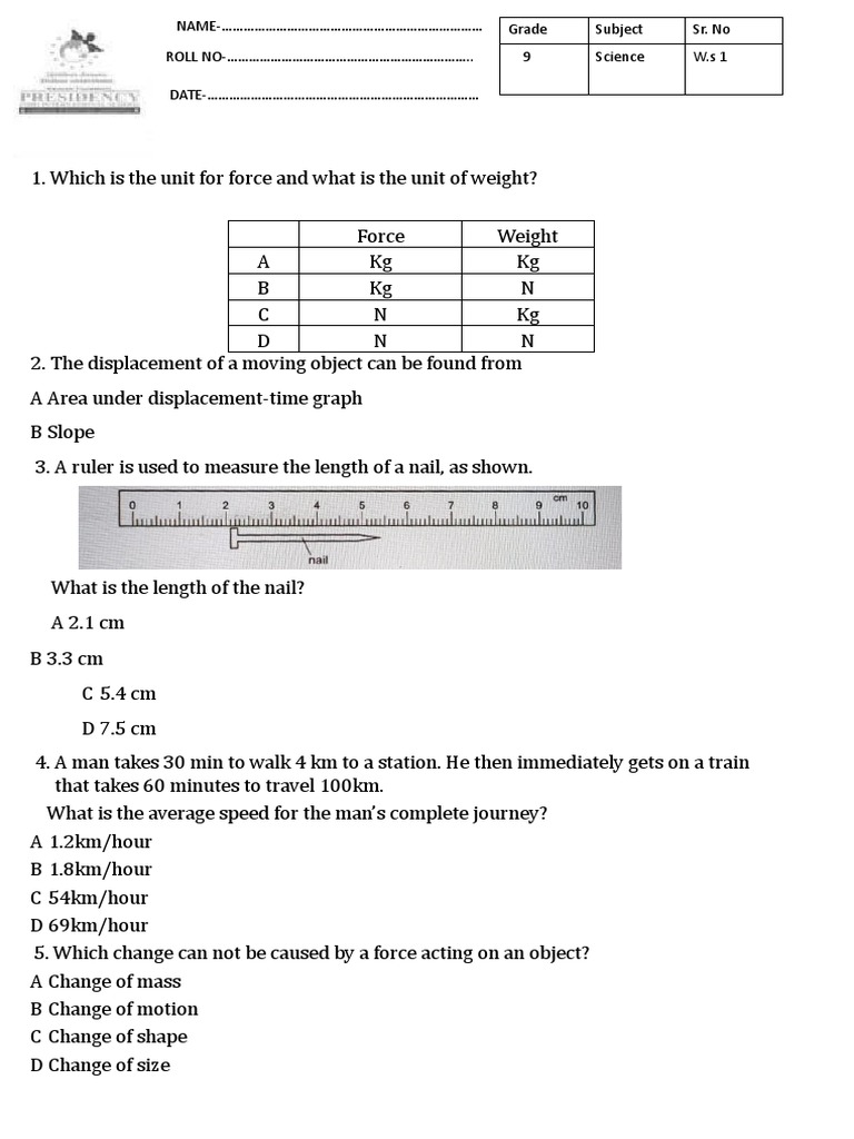 Class 9 Physics Worksheet Final | PDF | Pendulum | Oscillation
