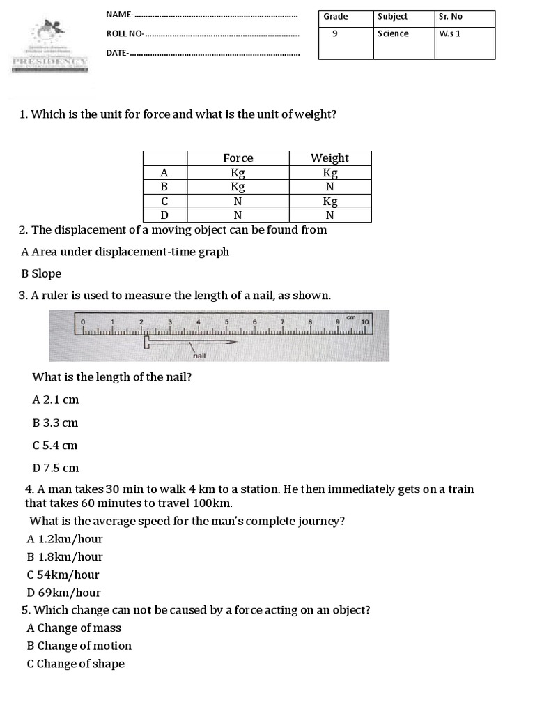 Class 9 Physics Worksheet Final | PDF | Pendulum | Oscillation