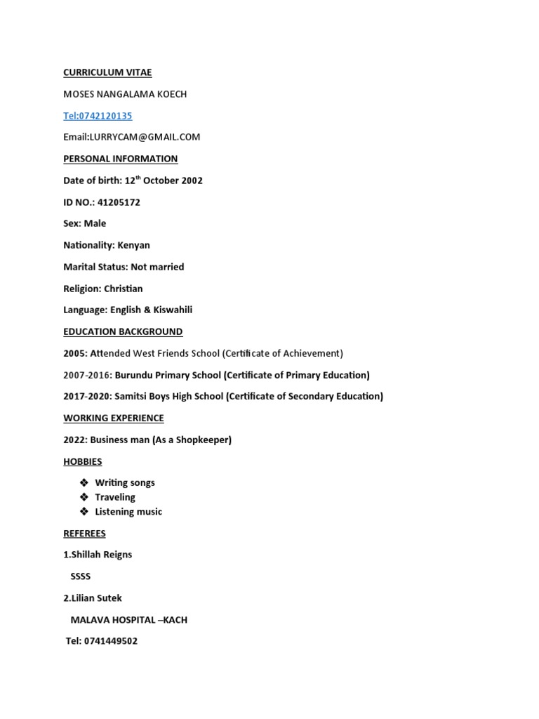 Curriculum Vitae | PDF