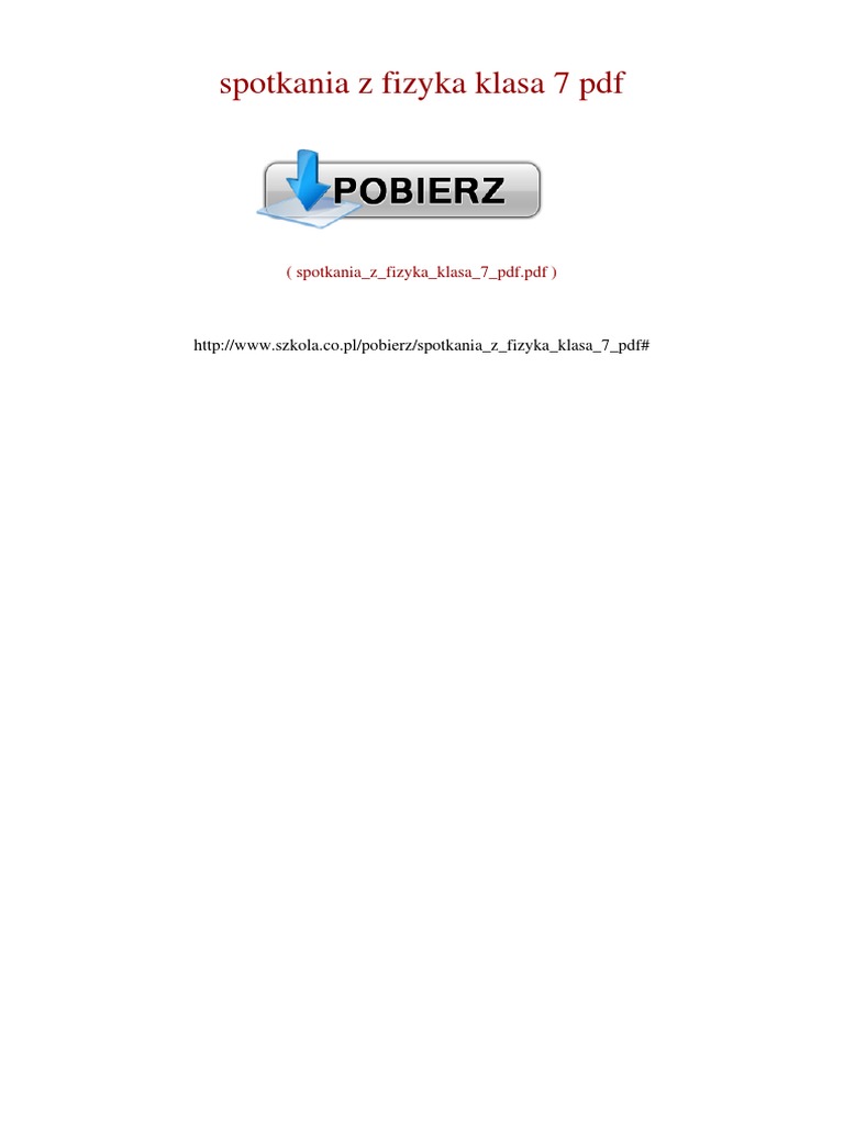 spotkania z fizyką klasa 7 pdf | PDF