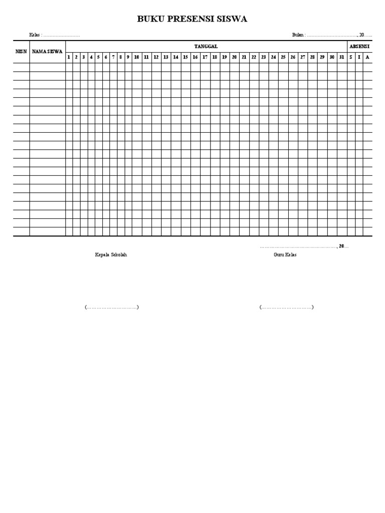 Edit - Buku Presensi Siswa | PDF