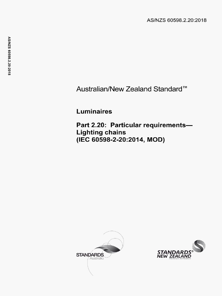 As NZS 60598.2.20-2018 | PDF