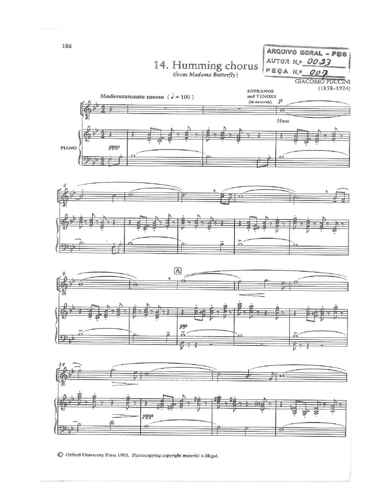 Madama Butterfly - Humming Chorus | PDF