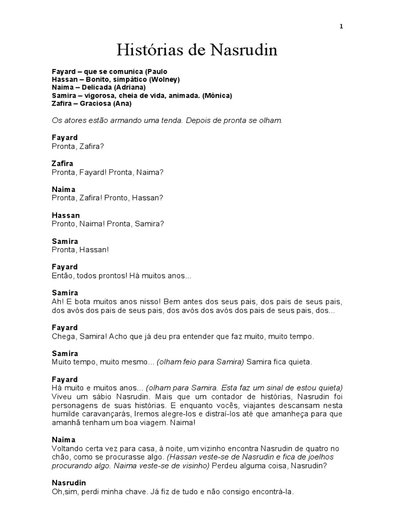 HISTÓRIAS DE NASRUDIN de Roberto Gotts | PDF