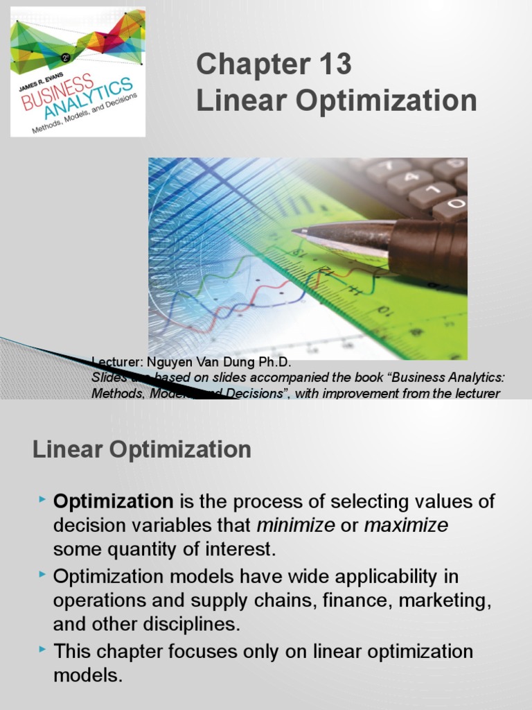 Evans - Analytics2e - PPT - 13 Final | PDF | Mathematical Optimization | Linear Programming