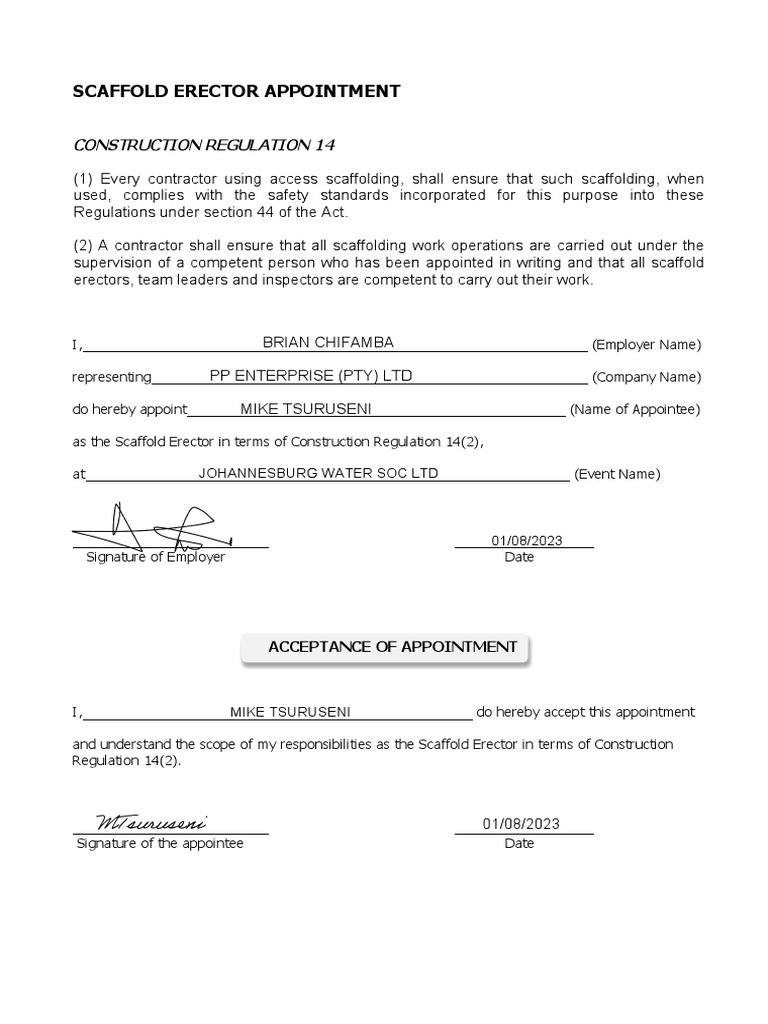 Scaffold Erector | PDF
