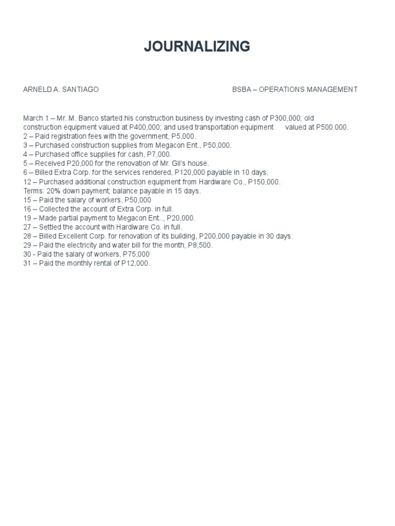 JOURNALIZING | Download Free PDF | Expense | Revenue