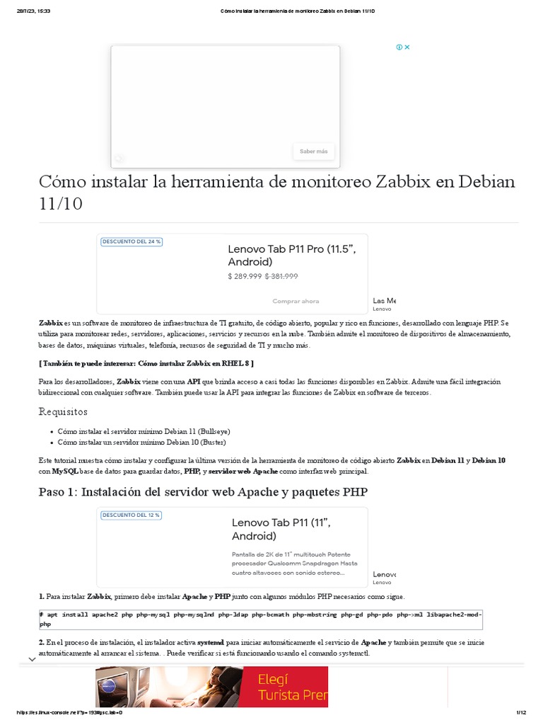 Cómo Instalar La Herramienta de Monitoreo Zabbix en Debian 11 - 10 | Descargar gratis PDF | Mi ...