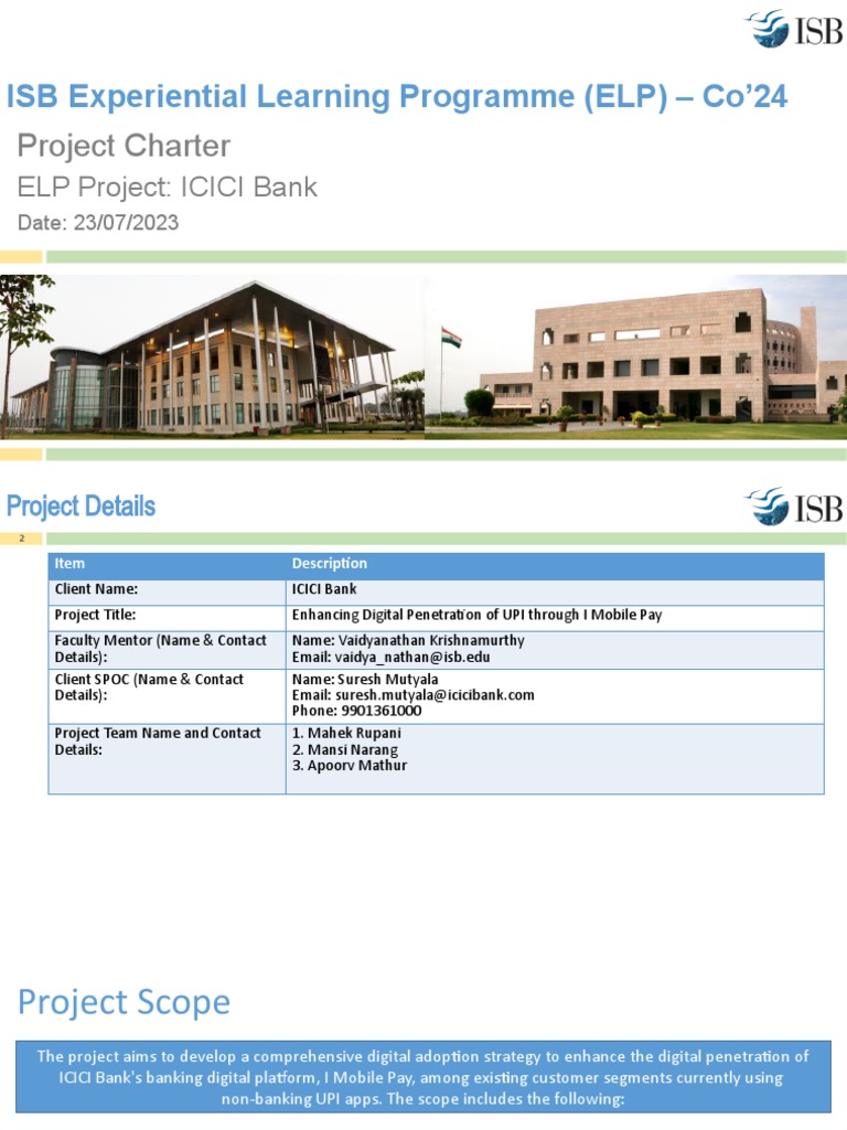 ELP - Project Charter - Co'2024 | PDF