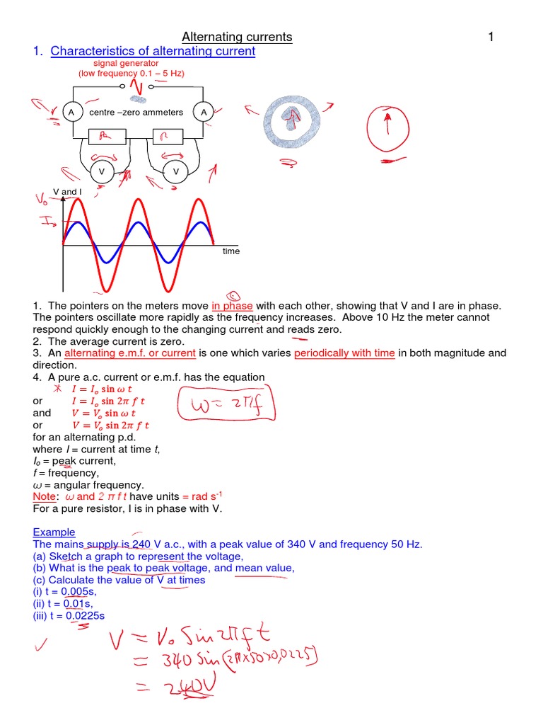 Characteristics of Alternating Current | PDF | Rectifier | Transformer