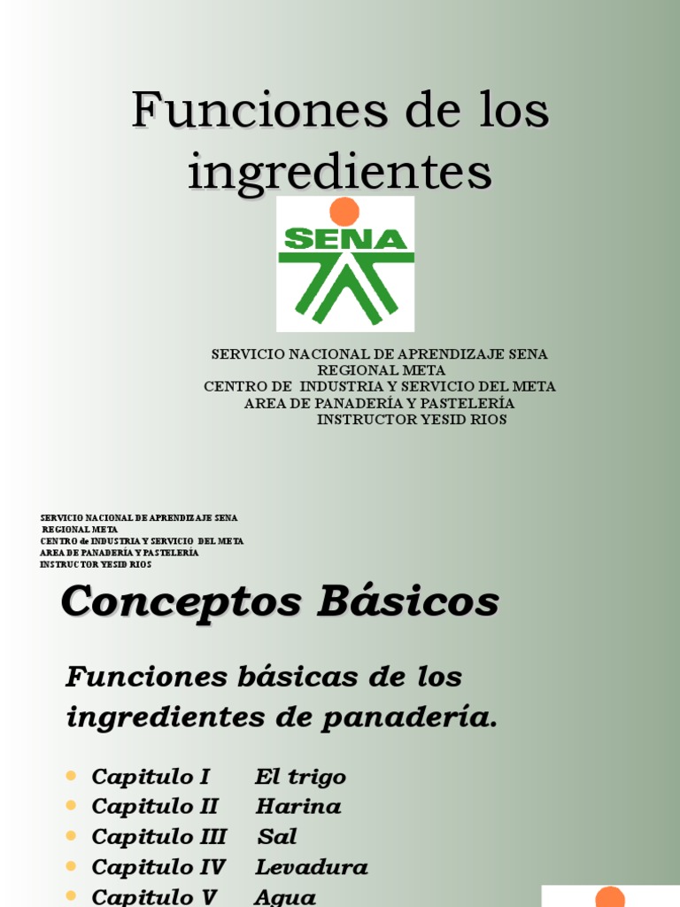 Funciones de Ingredientes en Panadería | PDF | Levadura | Panes