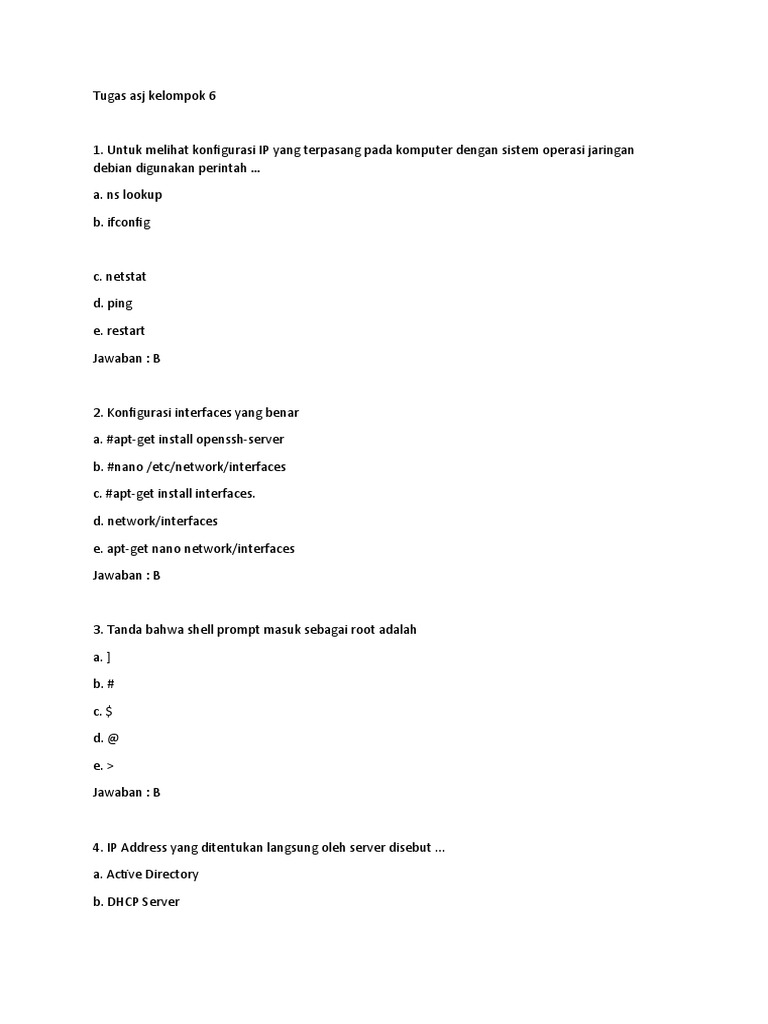 Soal Jawaban Asj Kelompok 6 | PDF