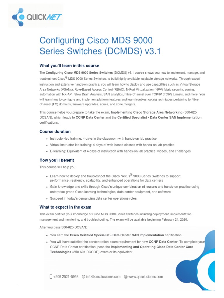 Configuring Cisco Mds 9000 Series Switches DCMDS 2 | PDF