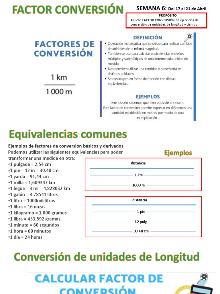 Semana 6 - Ejercicios de Factor Conversión | PDF