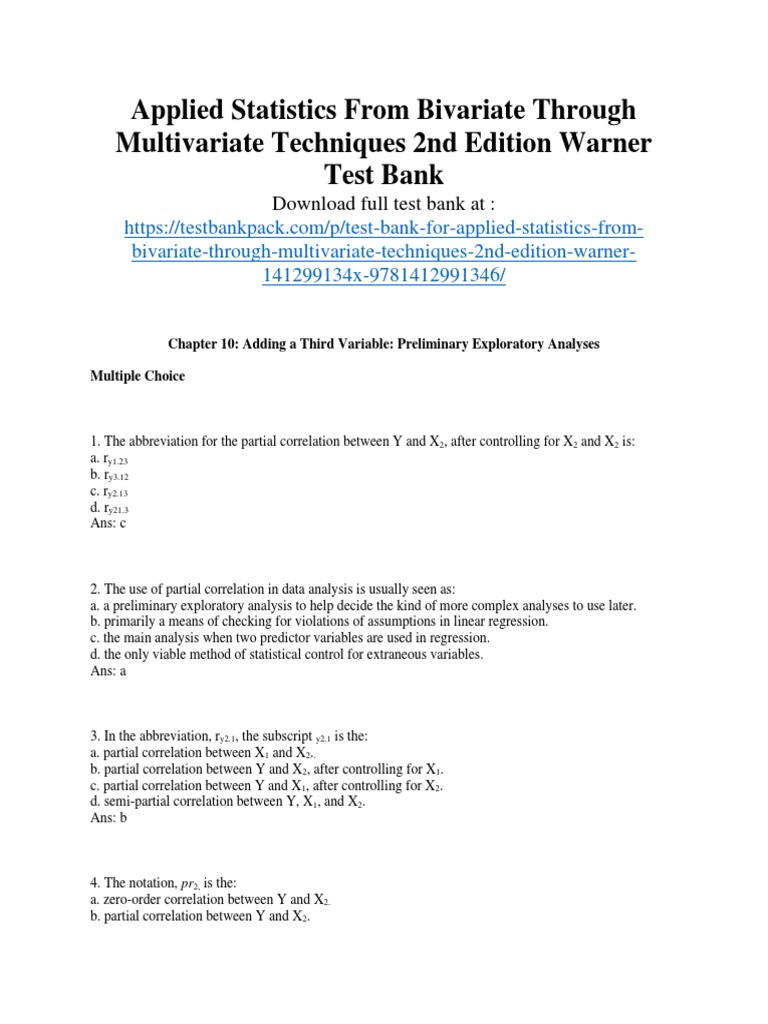 Applied Statistics From Bivariate Through Multivariate Techniques 2nd ... Applied Statistics From Bivariate Through Multivariate Techniques 2nd ...