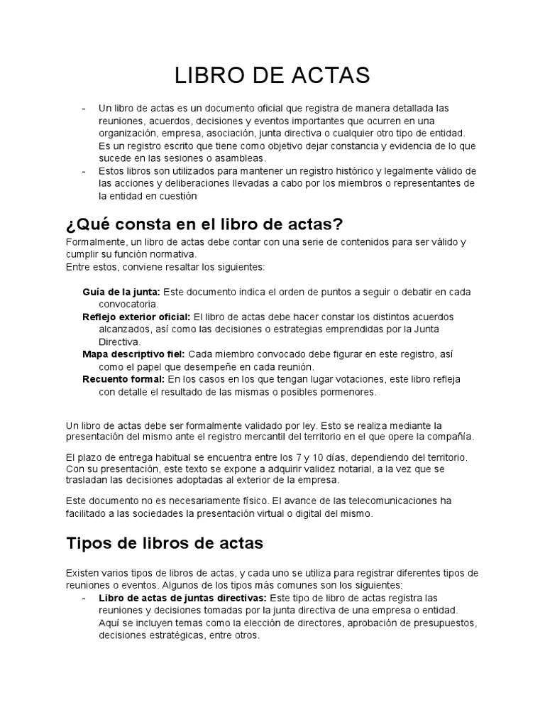 Libro de Actas | PDF | Organización sin ánimo de lucro | Condominio