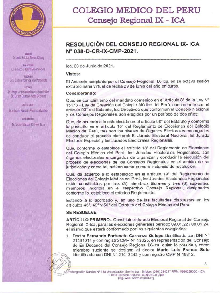 Consejo Regional Ix Ica | PDF