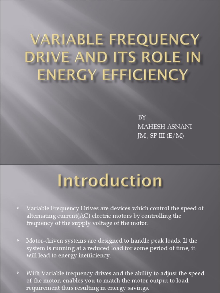 VVVF Drive Presentation | PDF | Electric Motor | Alternating Current
