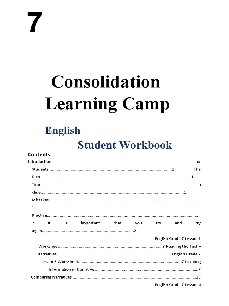 NLC23 - Grade 7 Con. Student Workbook | PDF | Multimedia | Narrative
