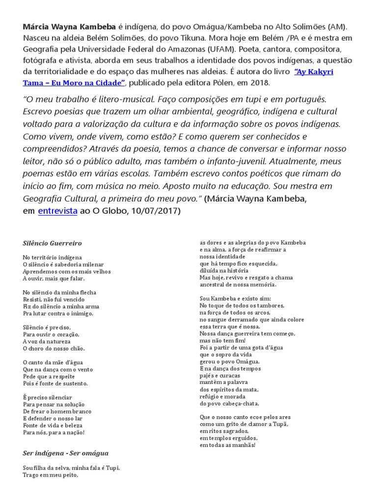 Poesia Indígena | Download grátis PDF | Povos indígenas | Geografia