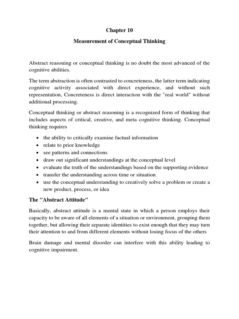 Chapter 10 Measurement of Conceptual Thinking | PDF | Thought ...
