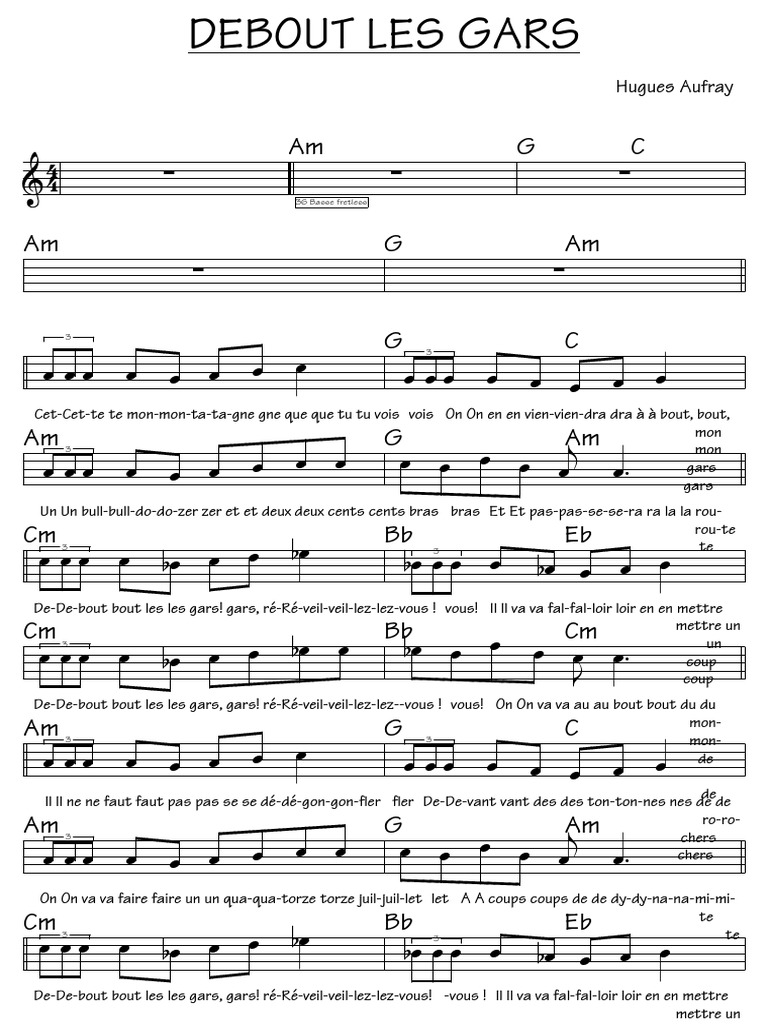 Hugues Aufray Debout les gars | PDF