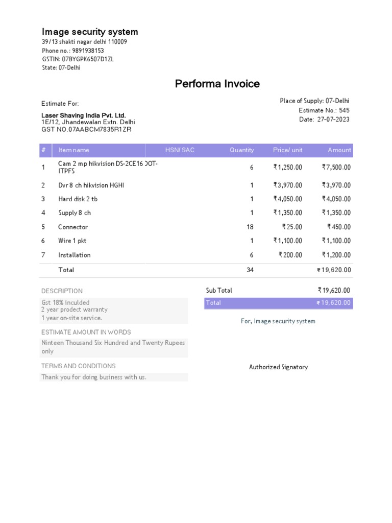 Performa Invoice-1 | PDF Performa Invoice-1 | PDF