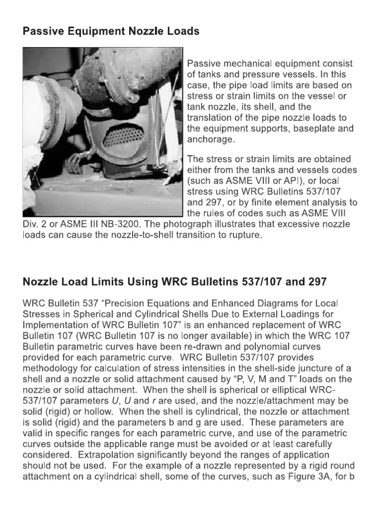 Passive Equipment Nozzle Loads | PDF